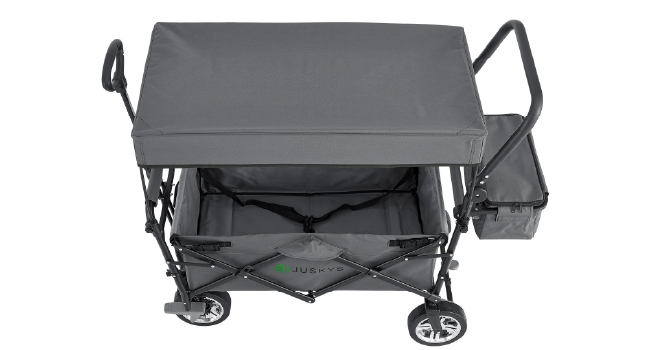 Juskys Bollerwagen mit Dach & Tasche - Wagen bis 120 kg belastbar - Handwagen faltbar zum ...