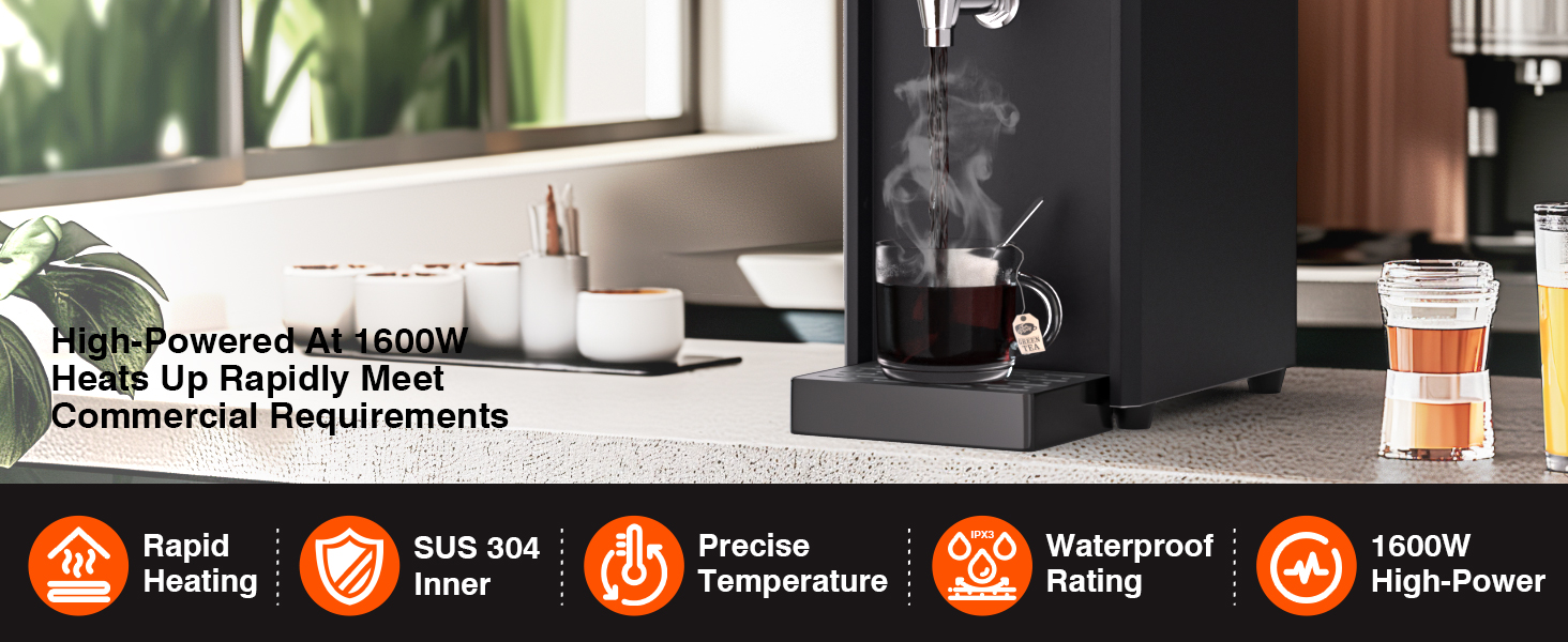 Amazon.com: WantJoin Commercial Water Boiler 30L/7.9Gal/Hr Step-Heating Automatic Electric Hot ...