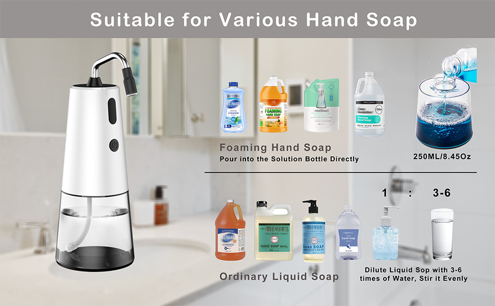 Amazon.com: FAIBAEELLY Automatic Foaming Soap Dispenser, Touchless Foam Hand Soap Dispenser with ...
