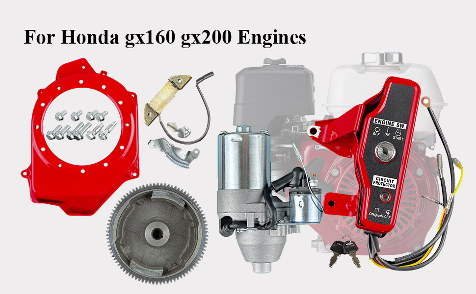 Amazon.com: YAMAKATO Electric Start Kit for Honda Gx160 GX200 5.5HP 6.5HP Small Engines, 163cc ...