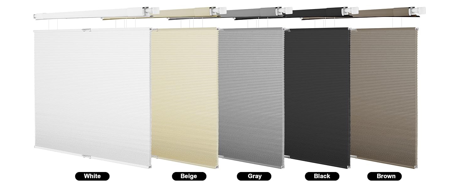 BERISSA Top Down Bottom Up Cordless Cellular Shades No Tools No Drill Blinds for Windows Shades ...