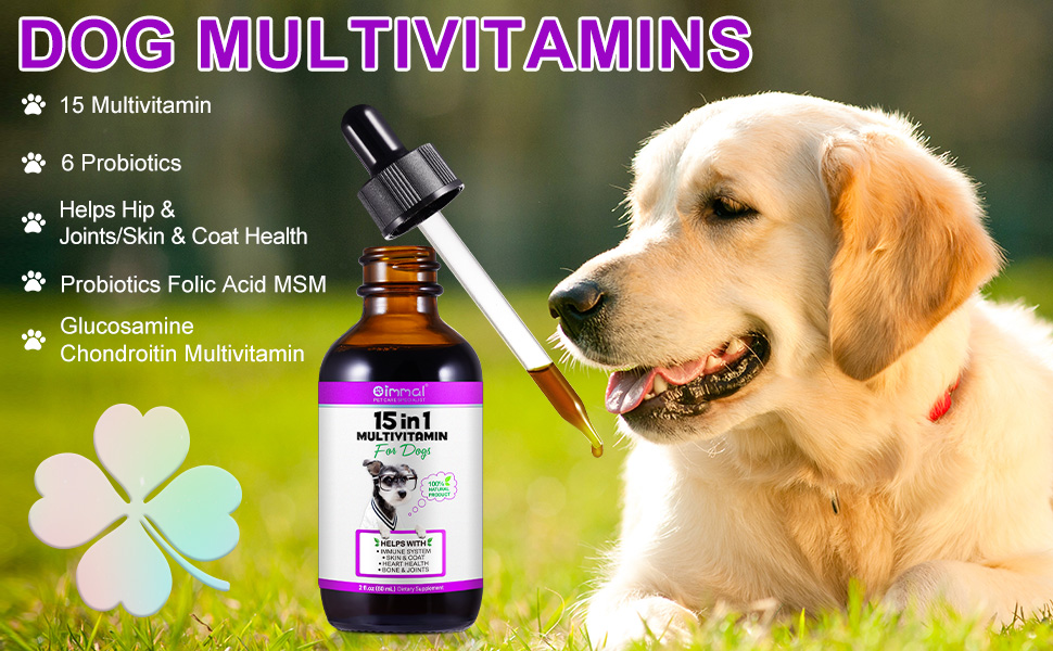 15 in 1 Dog Multivitamin Drops for Dogs - Daily Multivitamin Dog Vitamins and Supplements ...