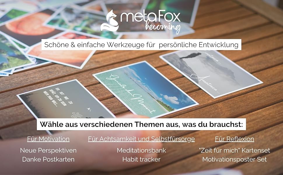 metaFox "Mutausbruch Quote Cards mit 20 inspirierenden Zitaten für tägliche Bestätigung und ...