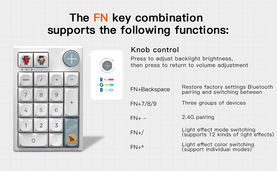 Amazon.com: Darmoshark K3 Pro Three Mode 2.4G/BT5.0/USB-C Wireless ...