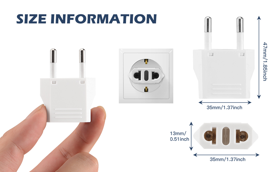 Amazon.com: 6 Pack US to Europe Plug Adapter - Multicolor European Travel Plug Adapter,Travel ...