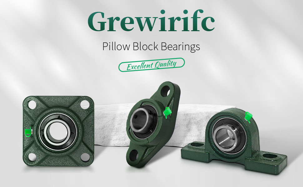 Grewirifc UCFL204-12 Pillow Block Bearings (2 Pack) - 3/4 inch Bore, 2 Bolt Flange Mounted ...