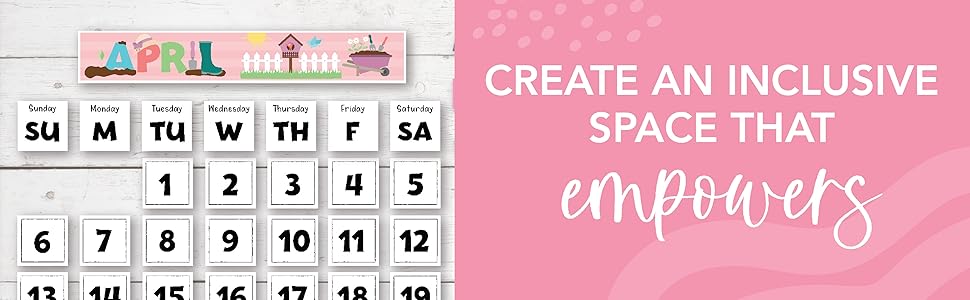 Amazon.com : Classroom Calendar Set Bulletin Board Decor – School ...