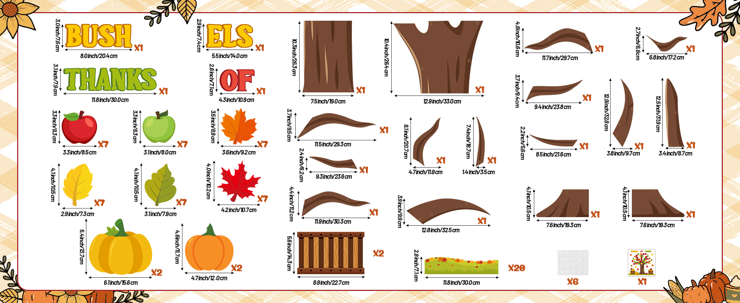 Amazon.com: BeYumi Fall Harvest Bulletin Board - 88Pcs Fall Bushels of ...