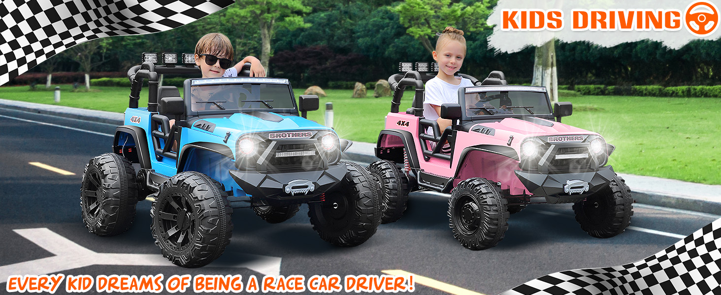 Amazon.com: Hikole 24V Power Wheels with Remote Control Ride On Car Toys for Big Kids 2 Seater ...