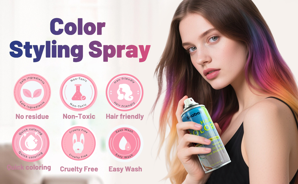 Amazon.com : Green Hair Spray, Temporary Hair Color Spray for Kids Women Men– Safe Non Sticky ...