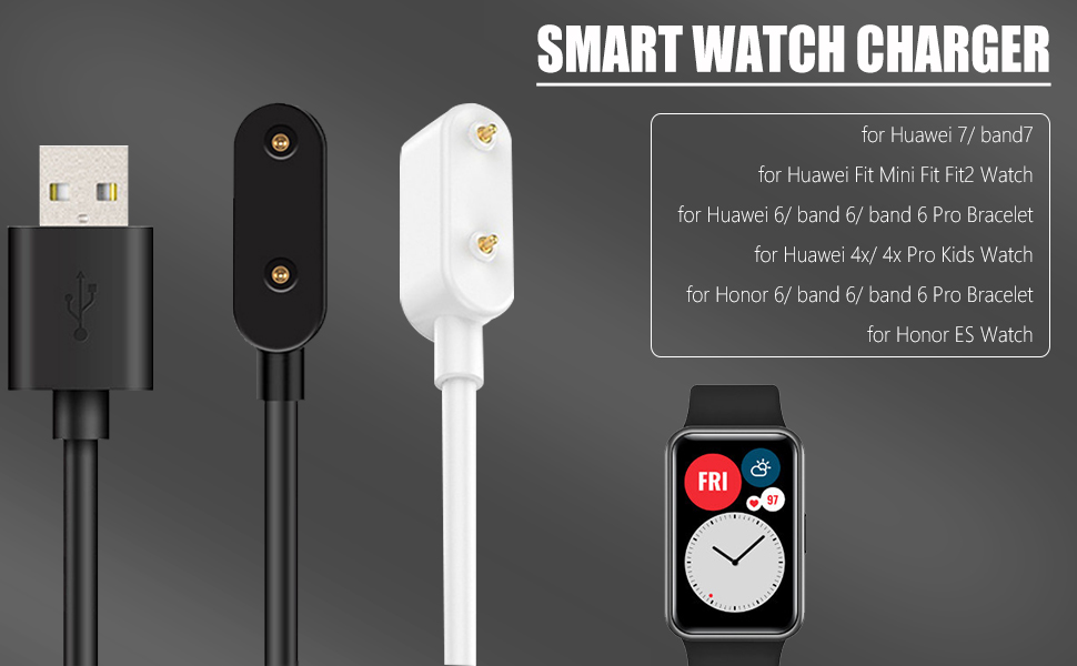 Smart Watch , Magnetic USB Smartwatch Charging Cable, 2 Pin Cord Compatible for 6 7 Band 6 7 for ...