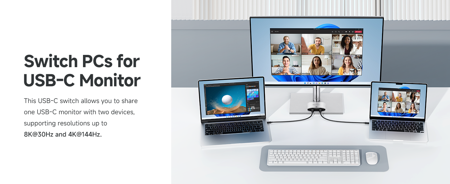 Cable Matters 20Gbps USB4 USB C Switch for 2 Computers, Support 8K@30Hz ...