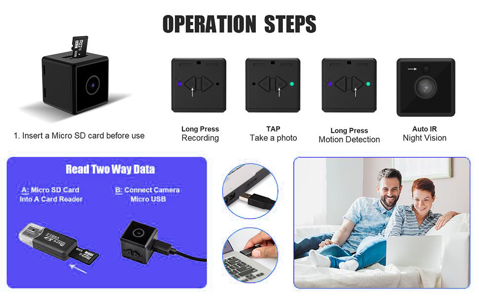 Amazon.com : Mini Spy Camera Wireless Hidden Camera No WiFi Needed ...