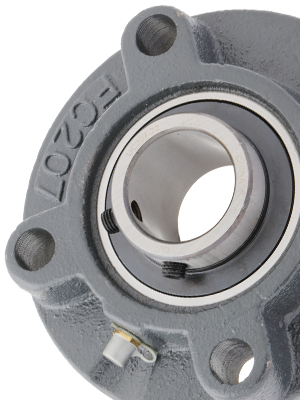 [2-Pack] UCFC207-22 - 4-Bolt Flange-Mount Ball Bearing Unit, Insert Bearing UC207-22, Cast Iron ...