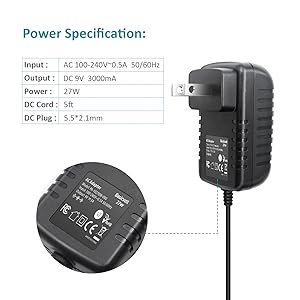 Amazon.com: Basicvolt 9V 3A Power Supply Universal Power Adapter Cord ...