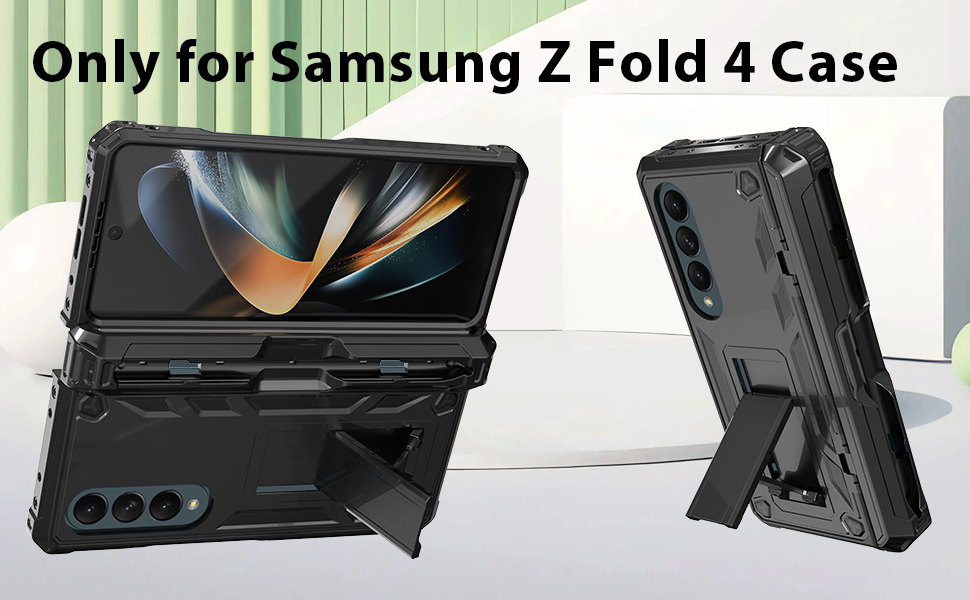 Amazon.com: KJSK for Samsung Galaxy Z Fold 4 Case,with S Pen Holder+Belt Clip Holster+Built-in ...