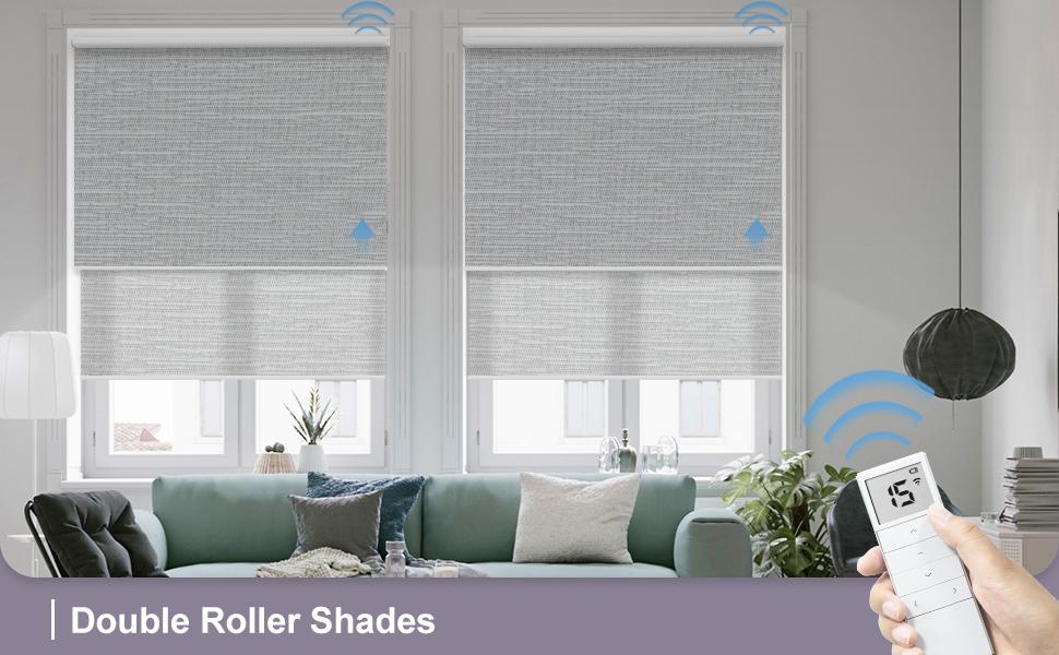 Amazon.com: Graywind Motorized Dual Shades Smart Double Blinds Blackout and Light Filtering ...