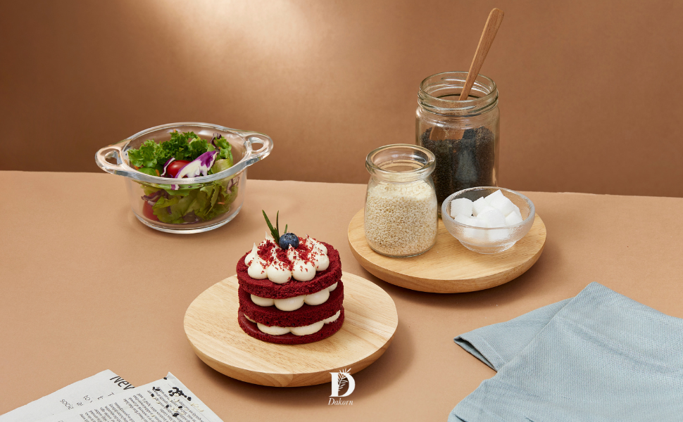 Amazon.com - Dakorn 6-Inch Wooden Mini Lazy Susan, Rotating Tray, Cupcakes Decorating Turntable ...