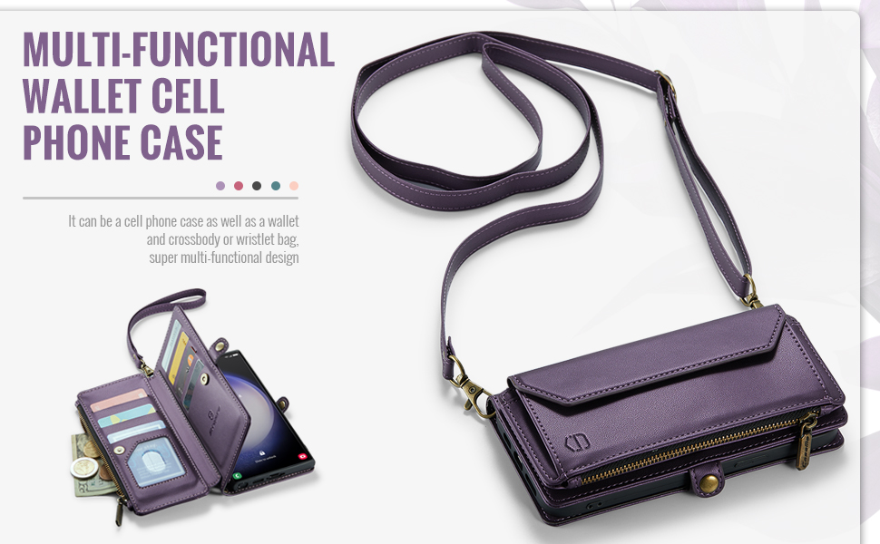 Amazon.com: Strapurs Crossbody Wallet Case Compatible with Samsung Galaxy S23 Ultra 5G RFID ...