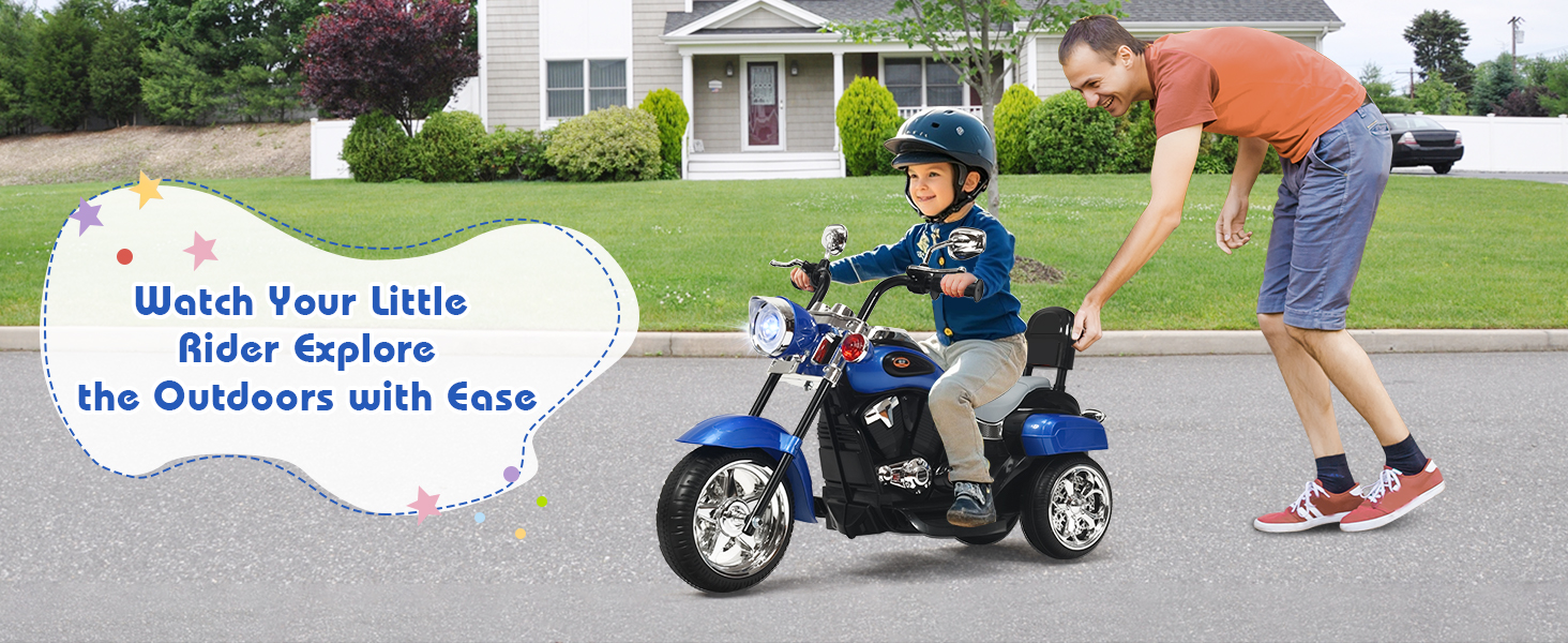 Amazon.com: HONEY JOY Pink Kids Motorcycle, 6V Battery Powered Toddler Chopper Motorbike Ride On ...