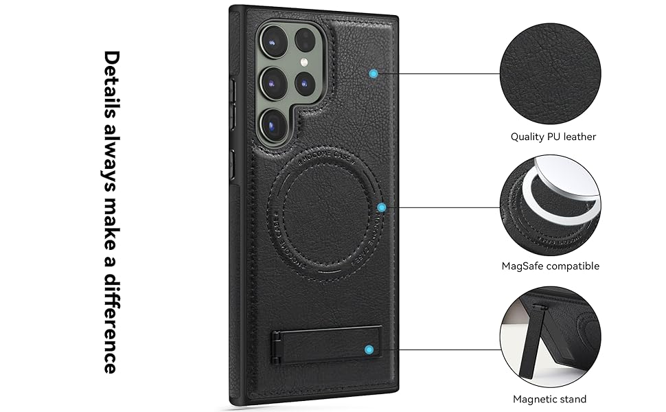 Amazon.com: Lunivop for Samsung Galaxy s24 Ultra Case Leather [Compatible with Magsafe Wireless ...