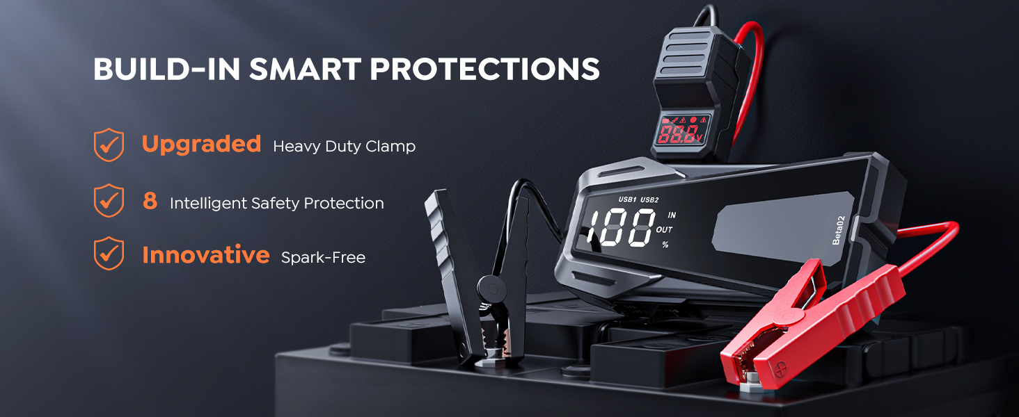 BuTure VAC Car Jump Starter, 4000A Peak 12V Battery Booster Pack, 21800mAh Portable Battery ...