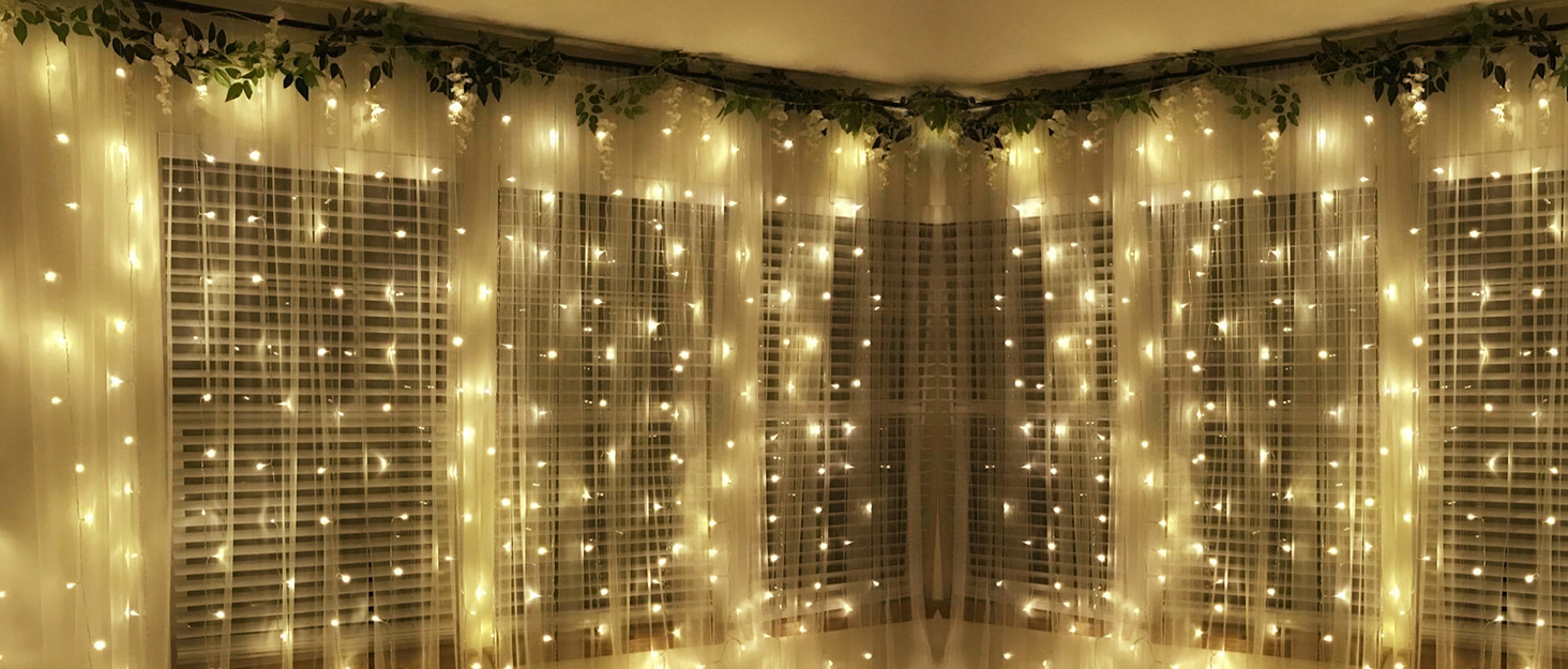Amazon.com: LE 594 LED Curtain Lights for Bedroom Wall Window Hanging ...
