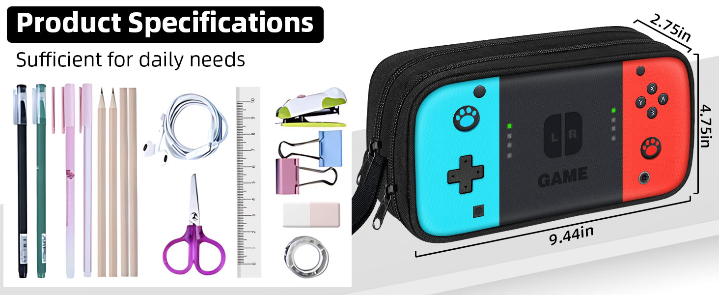 Amazon.com: JIRAIKEI Gamer Pencil Case for Boys, Large Boys Pencil Pouch for Kids Teens School ...