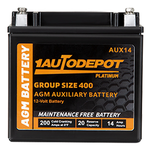 Amazon.com: 1AUTODEPOT AUX14 Auxiliary Battery, BCI Group 400 AGM Battery, 200CCA, 20RC,12V 14Ah ...