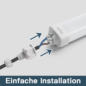 2er Feuchtraumleuchte Led 60cm, Buling 18W 1800LM 4000K LED Wannenleuchte, Verknüpfbar Led ...