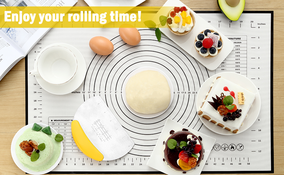 Amazon.com: Unokit Silicone Baking Mat 3-Piece Set, Nonstick & Nonslip ...