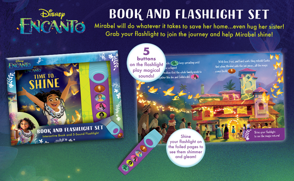 Disney Encanto - Time to Shine Interactive Book and Sound Flashlight Toy Set - PI Kids: PI Kids ...