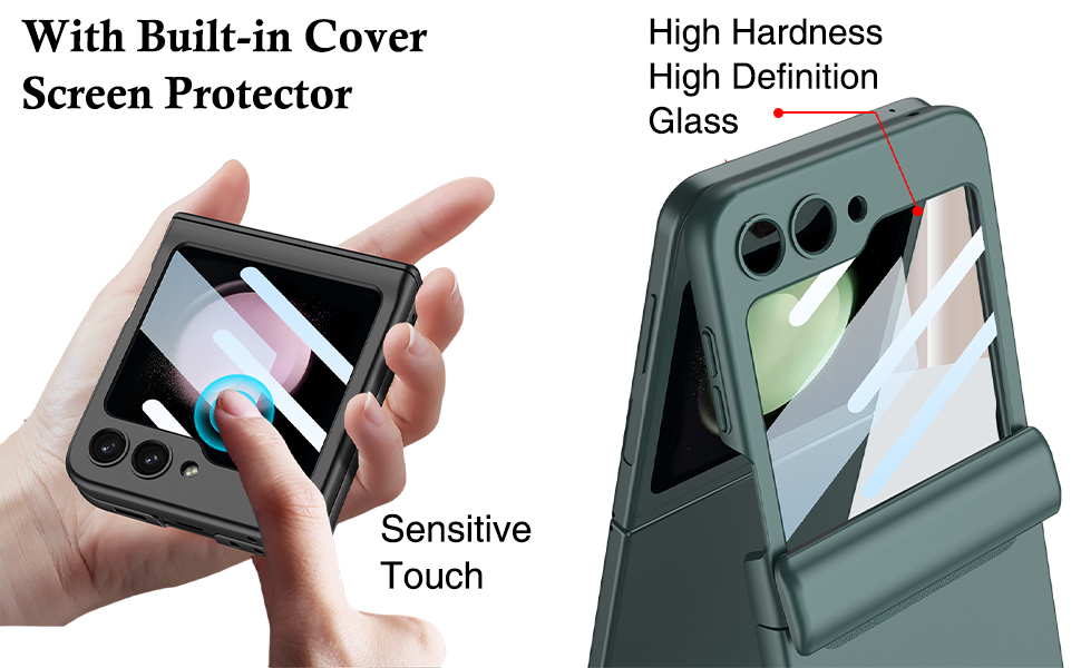 Amazon.com: STORMTAL for Samsung Galaxy Z Flip 5 Case, Hinge Protection, Built-in Screen ...