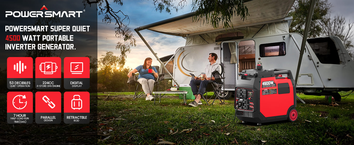 Amazon.com: PowerSmart 4500-Watt Super Quiet Portable Inverter ...
