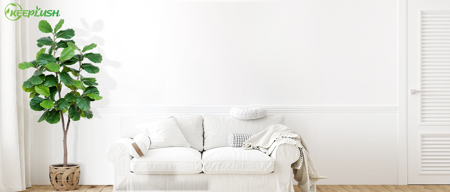 Amazon.com: Keeplush Fiddle Leaf Fig Tree Artificial 6ft - Faux Fiddle Leaf Fig Tree with White ...