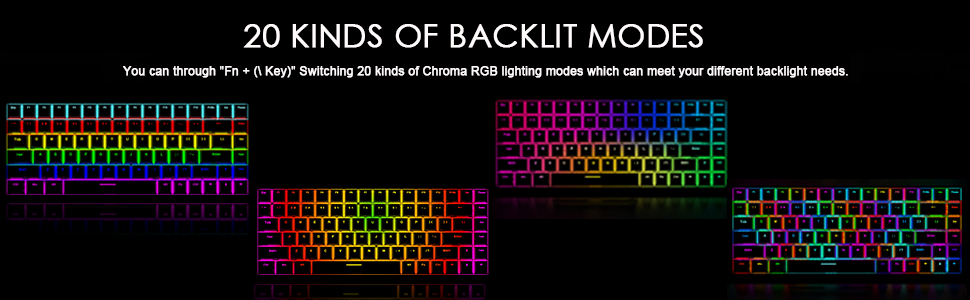 Amazon.com: MANBASNAKE Wireless Mechanical Gaming Keyboard,2.4G/Type-C ...