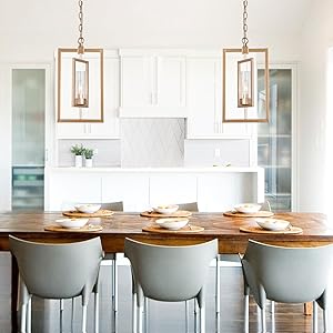 Optimant Lighting Gold Pendant Lighting for Kitchen Island, 1-Light ...