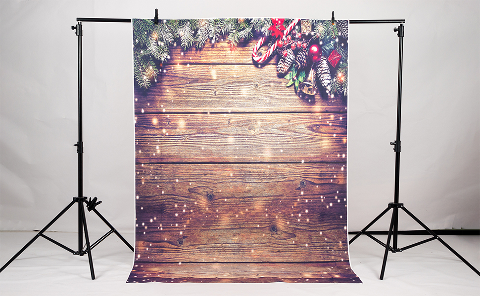 Amazon.com : Allenjoy 5X7FT Snowflake Gold Glitter Christmas Wood Wall ...