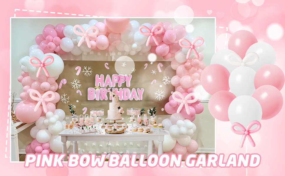 Amazon.com: Coquette Birthday Decorations - 145 PCS Pink and White ...