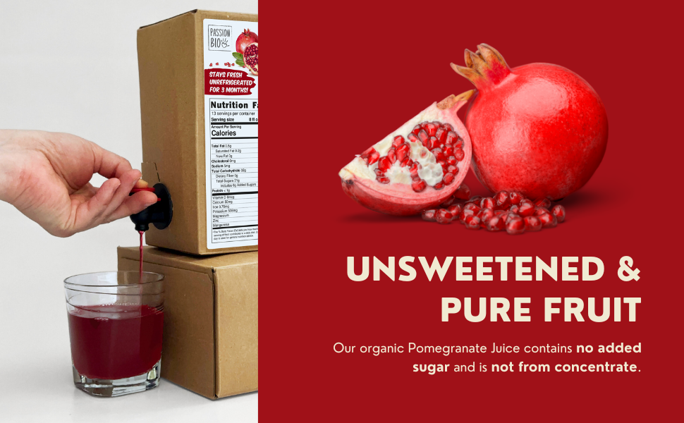 Amazon.com : Organic Pomegranate Juice Box 101.4 Fl Oz (3 Liter) | 100% Pure Juice, Not From ...