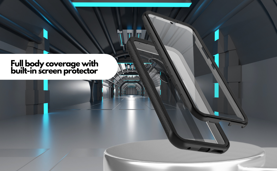 Amazon.com: CBUS Heavy-Duty Phone Case with Built-in Screen Protector Cover for AT&T Radiant Max ...