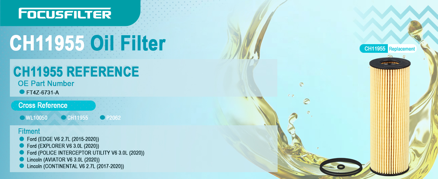 Amazon.com: FOCUSFILTER FL2062 FT4Z-6731-A OEM Grade Oil Filter, 10K Miles Protection, fits Ford ...