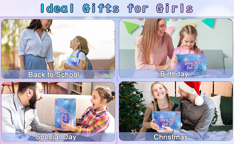 Journal avec serrure pour filles de 8 à 12 ans, cadeau d'anniversaire pour filles de 8, 9, 10 ...