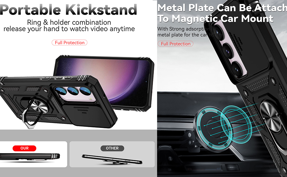 Amazon.com: SunStory for Samsung Galaxy S23 FE 5G Case with HD Screen Protector & Slide Camera ...