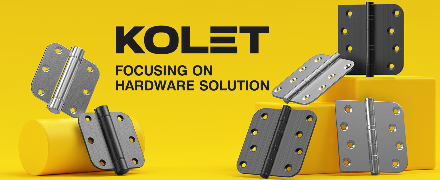 KOLET Ball Bearing Door Hinges, 3.5 Inches Door Hinges, 5/8'' Radius Corner Heavy Duty Stainless ...
