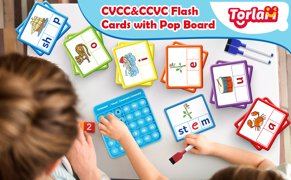 Amazon.com: Torlam CVCC & CCVC Word Games, Sight Words Flash Cards Spelling Reading Learning ...