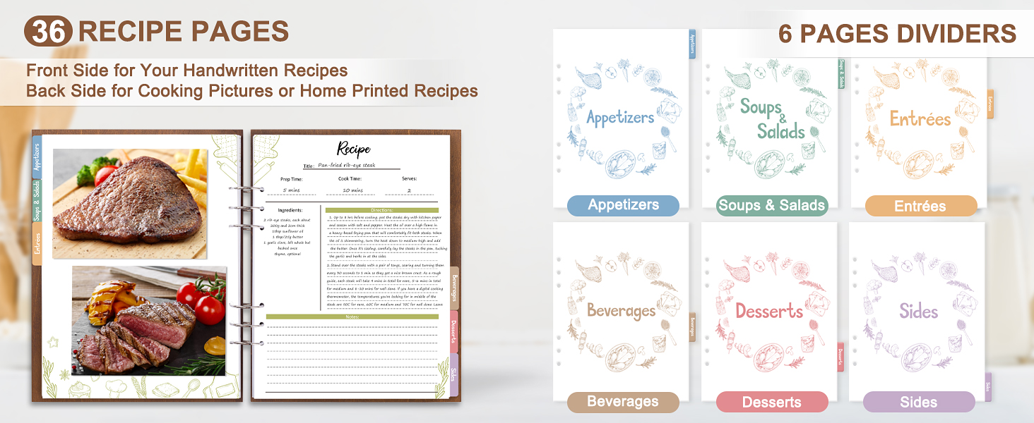 Amazon.com: Creawoo Wooden Recipe Book to Write in Your Own Recipes Personalized Blank Recipe ...
