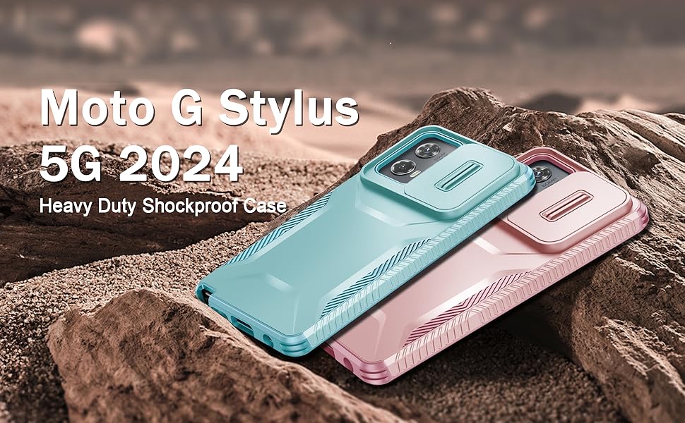 Amazon.com: for Motorola Moto G Stylus 5G 2024 Case with 1 Screen Protector, Built-in Slide ...