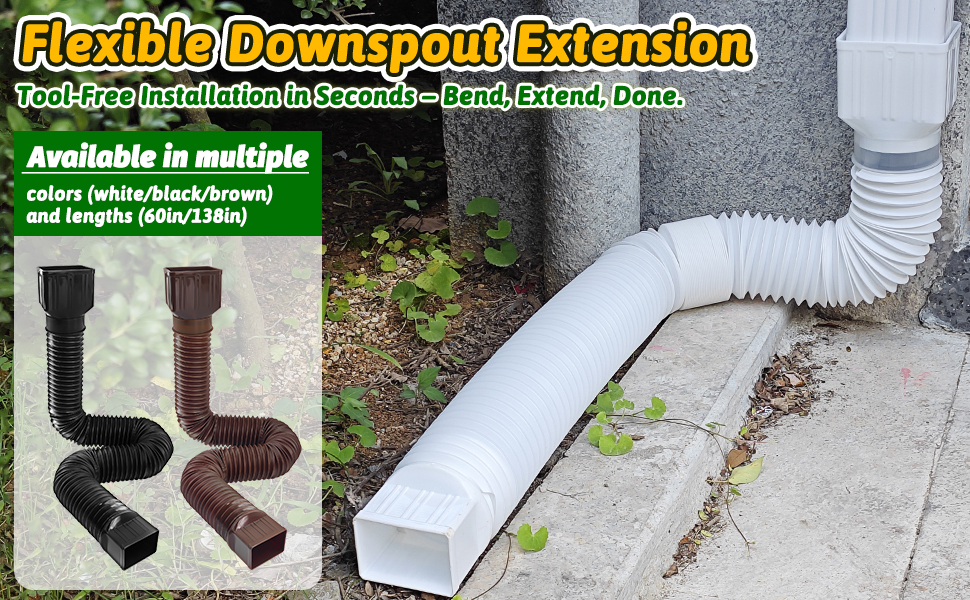 COYXiCE 2 Pack Rain Gutter Downspout Extensions 60" with Filter ...