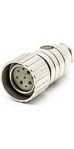 M23 Connector Female 12Pin Straight Female Metal Assembled Plug IP67 ...